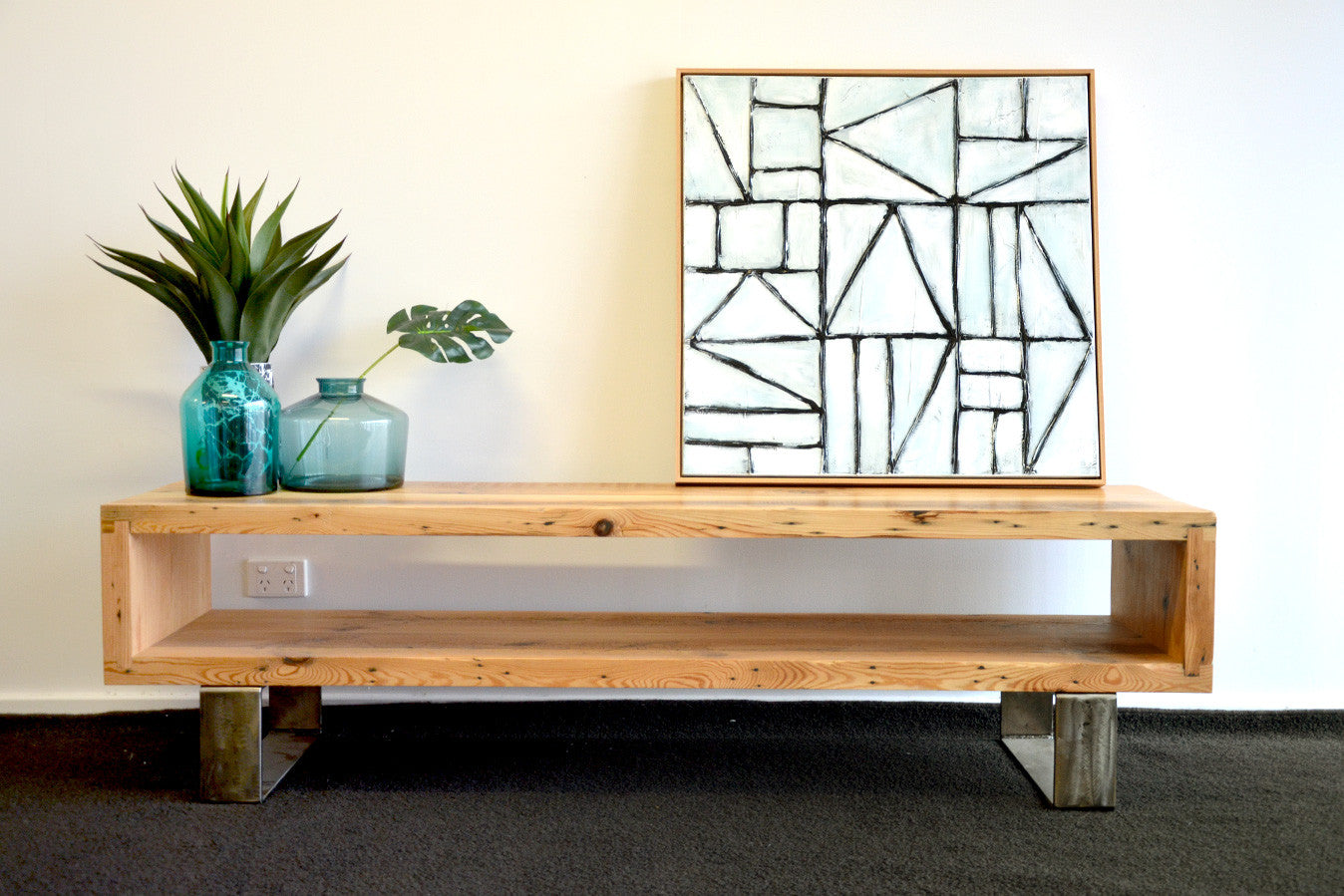 Recycled timber tv unit store